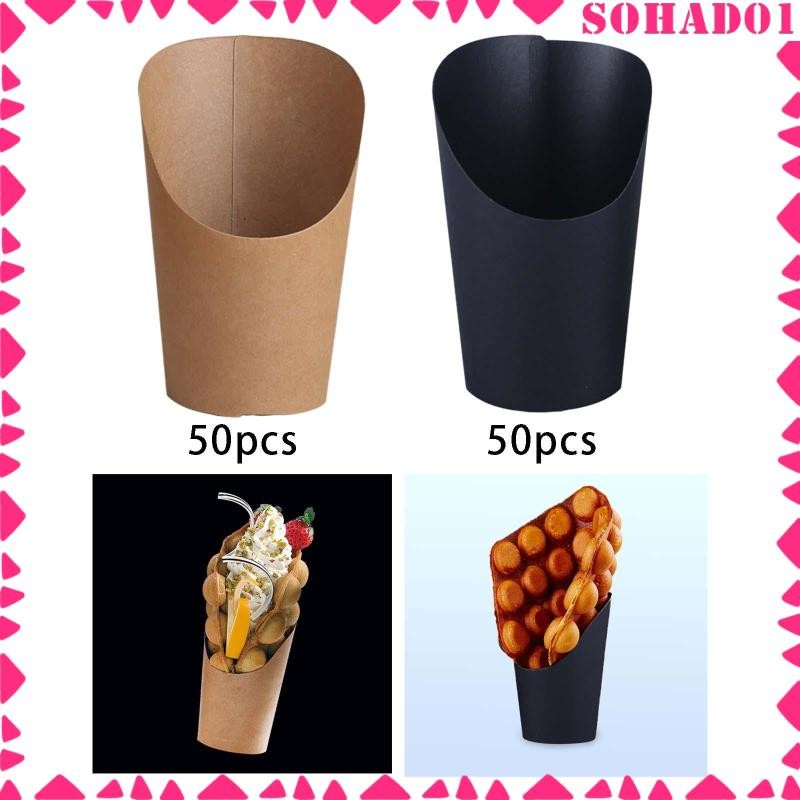 [sohad] French Fries Paper Cups Holder Party Baking Supplies Slanted ...