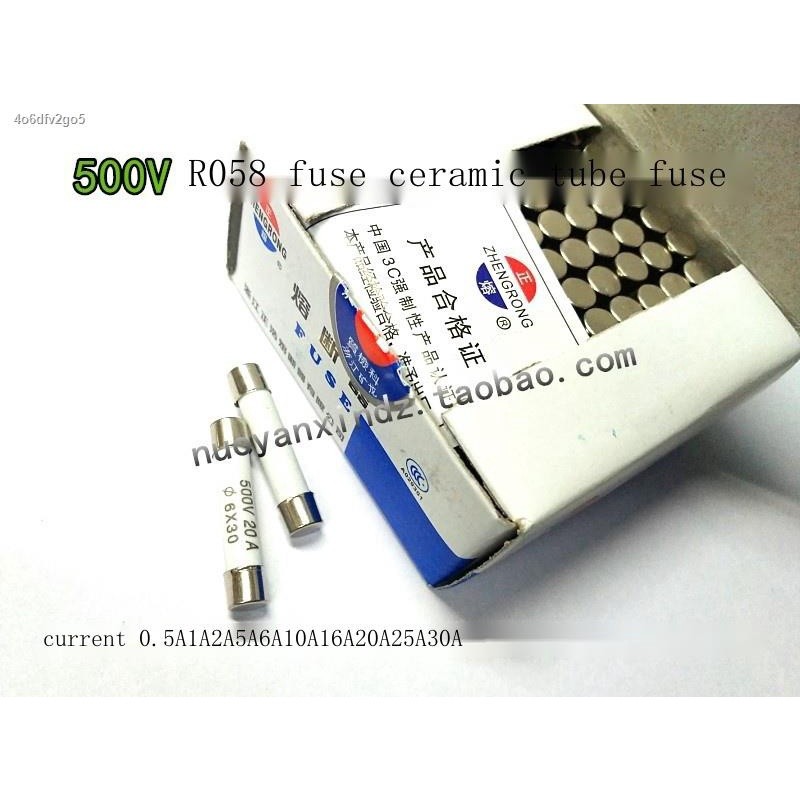 6x30 500V 6A FUSE ceramic tube fuse ceramic fuse RO58 diameter 6MM length 30MM | Shopee Philippines