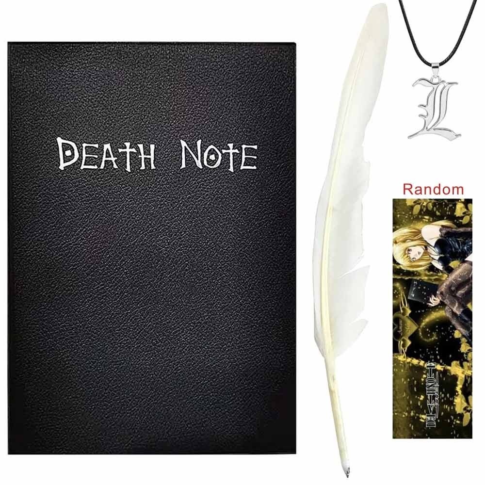 Anime Death Note Cosplay Notebook Set Leather Journal Book With Feather ...