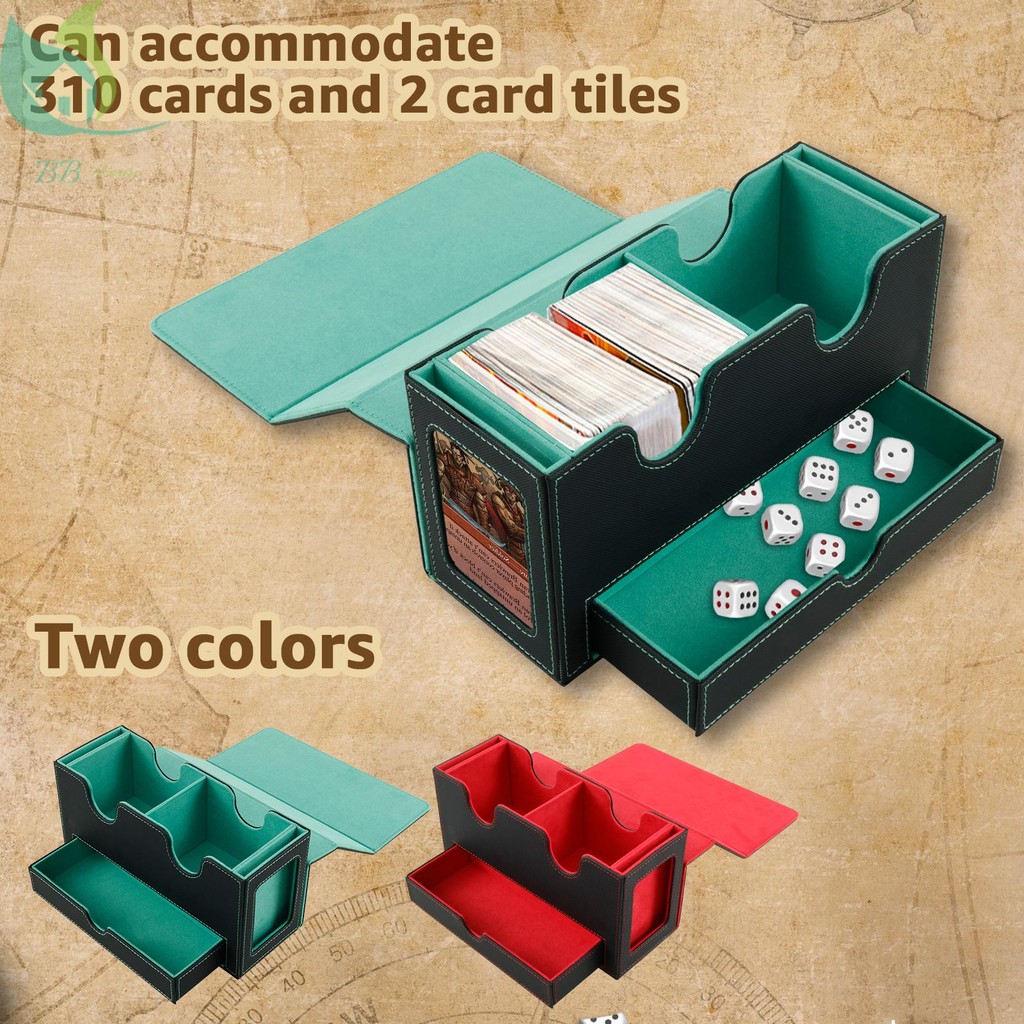Double Deck Box Magnetic Closure Card Deck Box Large Capacity Card ...