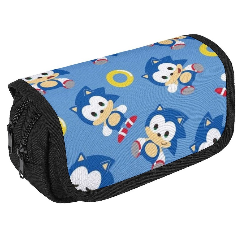 Sonic Pencil Case Double Layer Pencil Box Large Capacity Spacious Pen ...