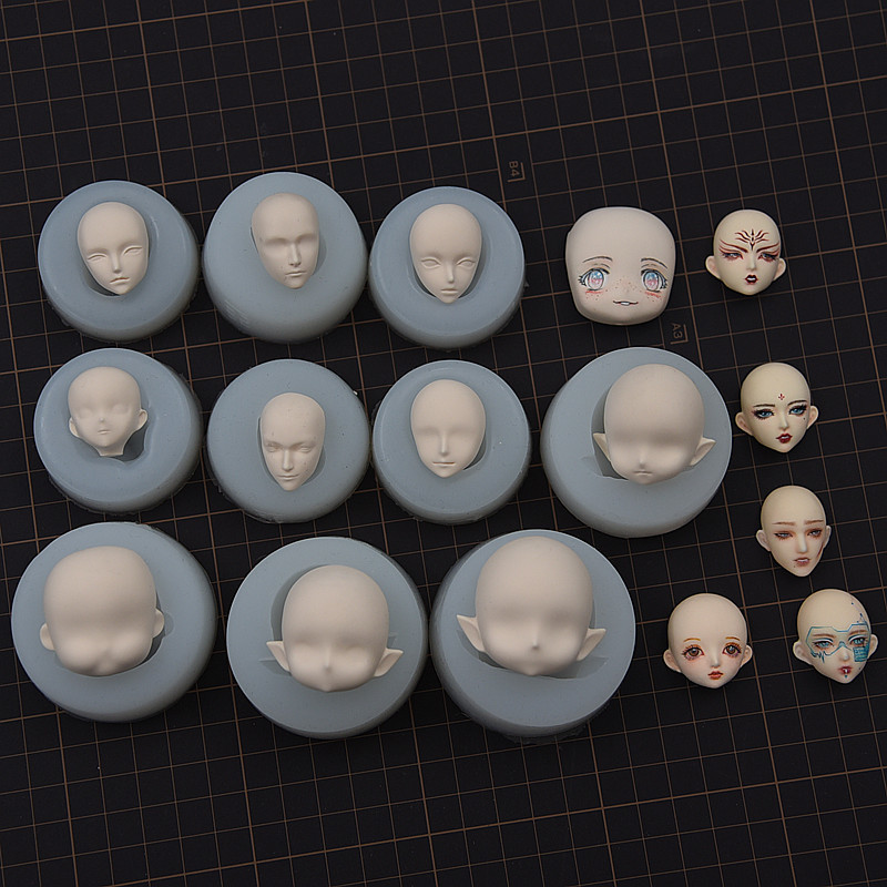 QClay Face Mold Polymer Clay Proportional Silicone Face Mold Ultra ...