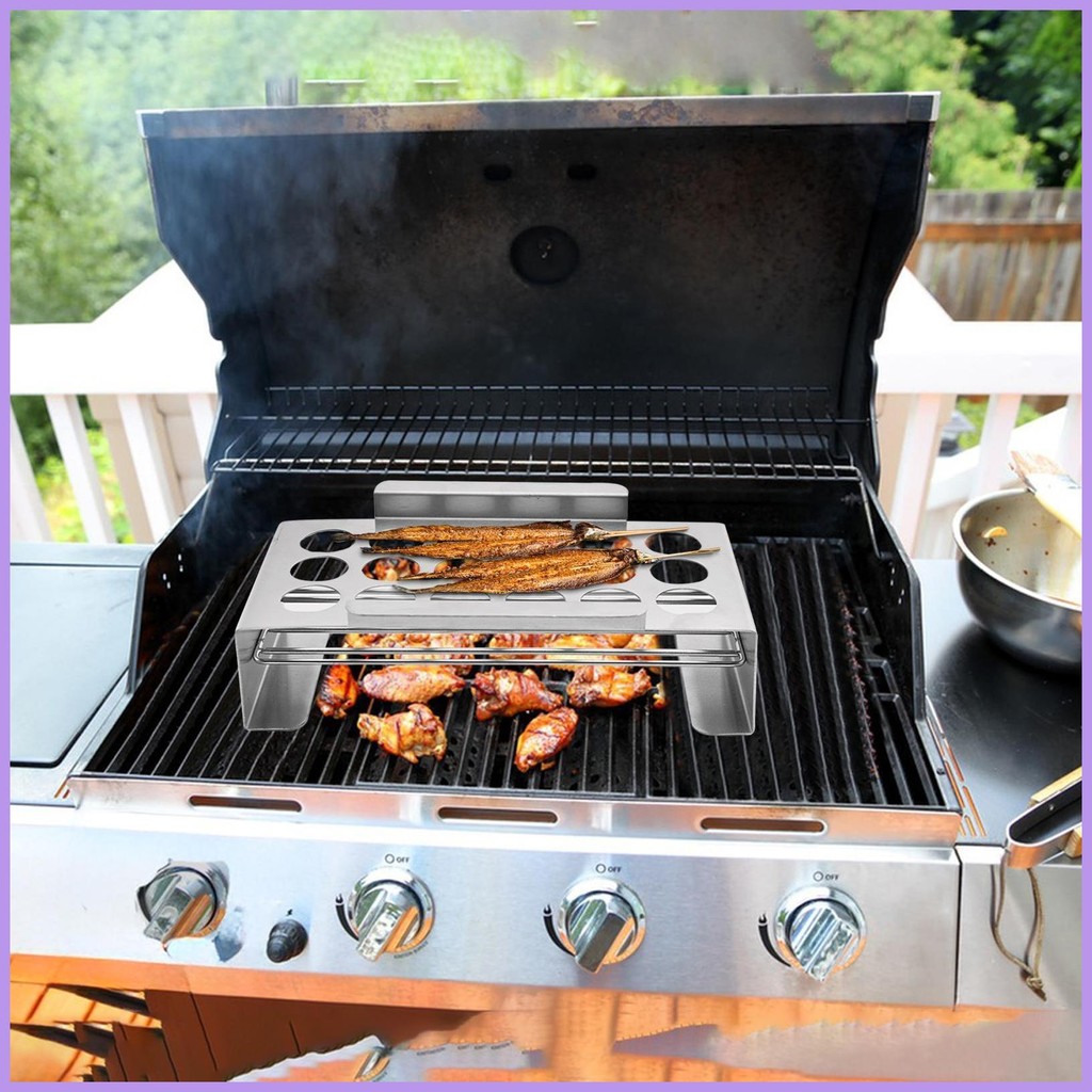 Pepper Rack for Grill Chicken Wings Roaster Stainless Steel 18 Holes ...