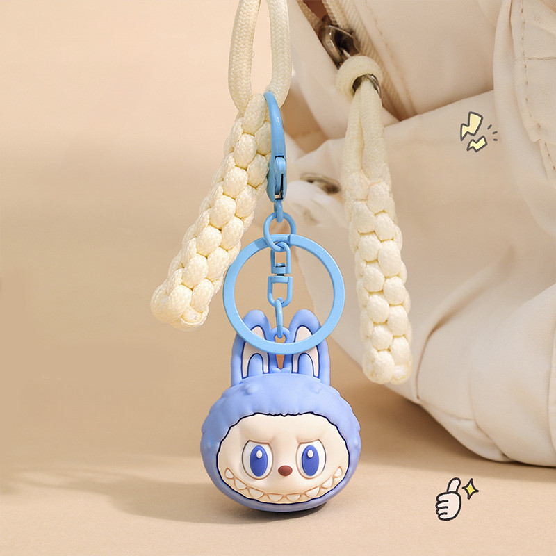 Keychain Labubu Pop Mart Pink Blue Brown Pendent Ornament Children's ...