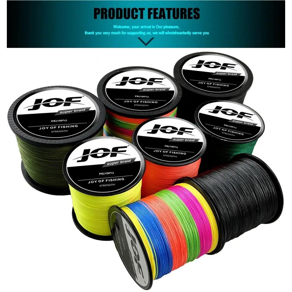 JOF X8 Strands Braided Fishing Line Multifilament PE Main WIire Long ...