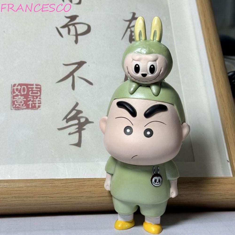FRANCESCO Labubu Crayon Shin-Chan Figure, PVC Doll Statue Crayon Shin ...