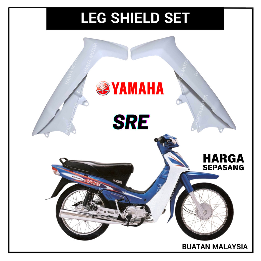 YAMAHA SRE 105 LEG SHIELD - FRONT WHITE COVER KEPAK PUTIH KEPOK SAYAP ...