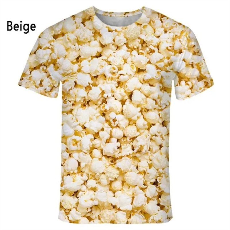 New Fashion Popcorn 3D Printed Funny T Shirts Men's And Women's ...