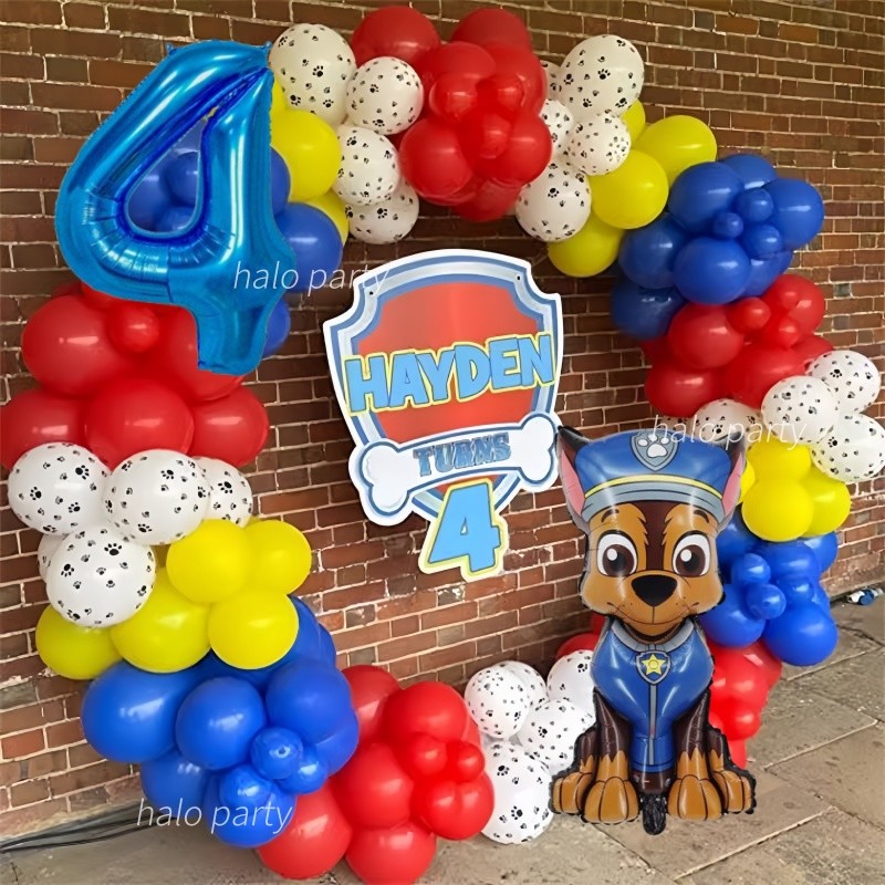 Paw Patrol Theme Balloon Garland Arch Kit Chase Animal Theme Birthday Party Decorations Baby ...