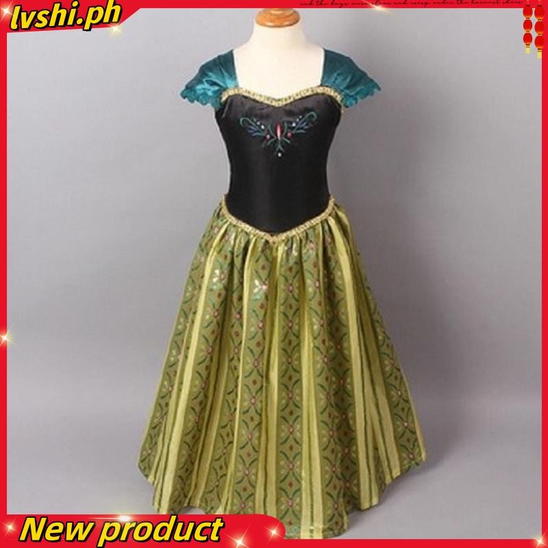 Frozen Anna Cosplay Costume Dress for Girls Kids Party Fancy Dress Up 3 ...