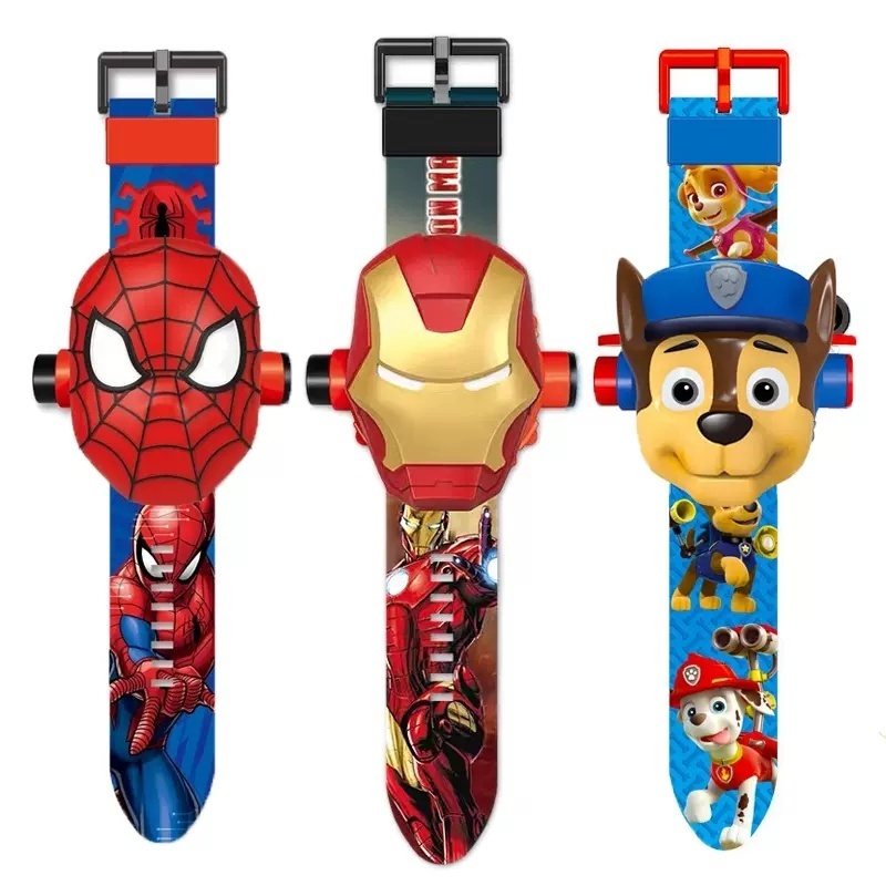SUPERGEAR Disney Cartoon Children Watch 3D Projection Cool Superheroes ...