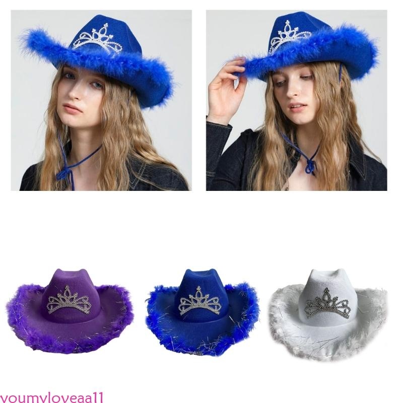 youmyloveaa Funny Party Hats Cowboy Hat for Womens Fedora Western Hat ...