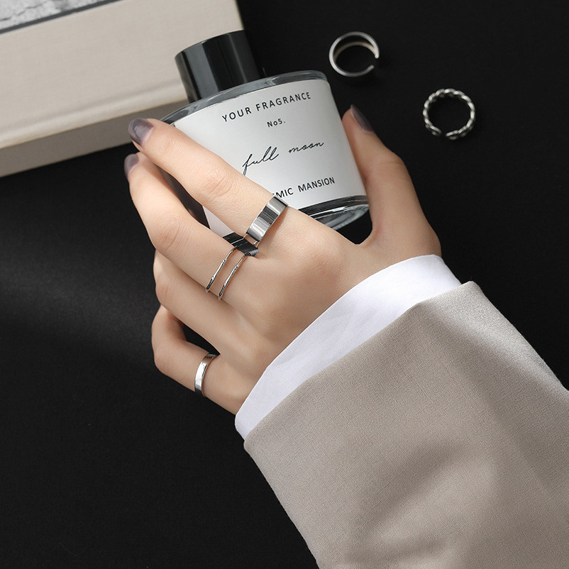 925 Sterling Silver Ring Female ins Does Not Fade Korean Version ...