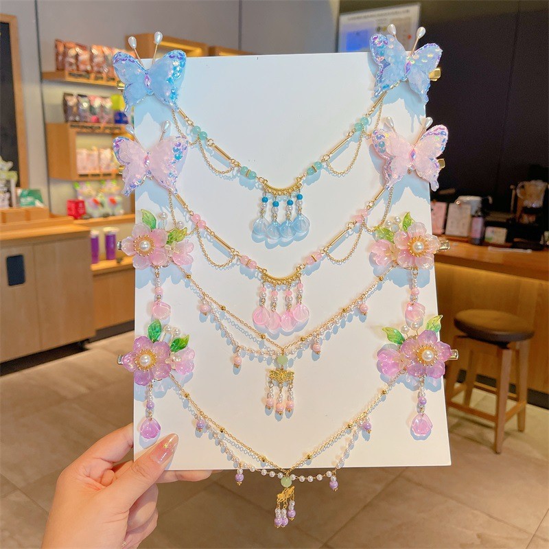 Children Hanfu Headdress Girl Super Fairy Step Shaking Tassel Forehead ...