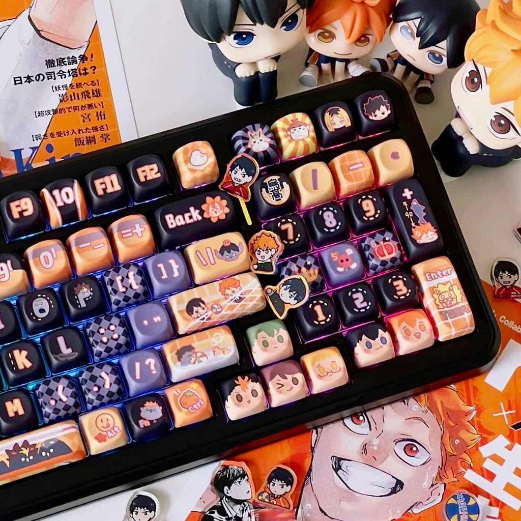 Karasuno Haikyuu Keycaps 142 Keys MOA Profile PBT Dye Sublimation ...