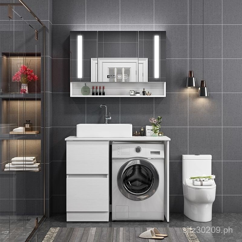 Wash Basin Bathroom Cabinet Small Apartment Washing Machine Custom ...