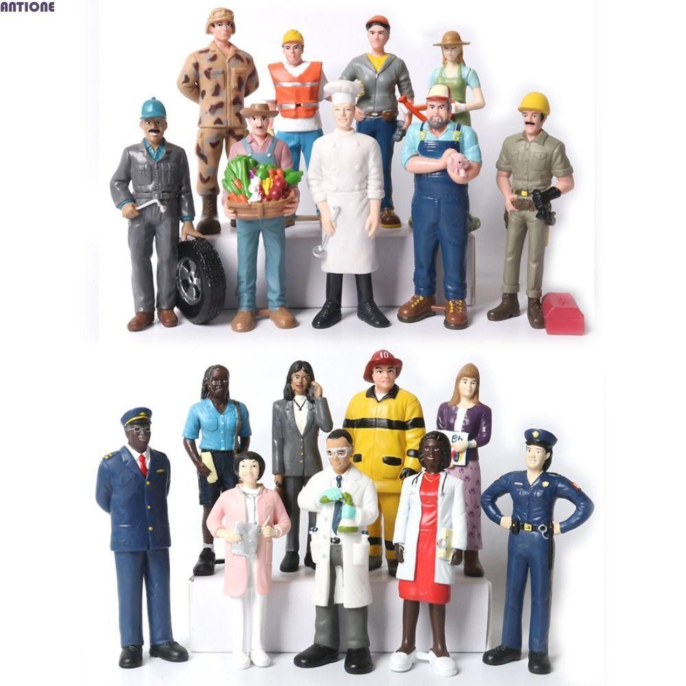 ANTIONE Career People Figures, Nurse Figurines Construction Worker ...