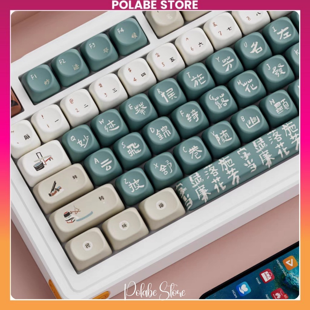 Keycap MOA Paper Art Keycap moa profile Blue keycap calligraphy Polabe ...