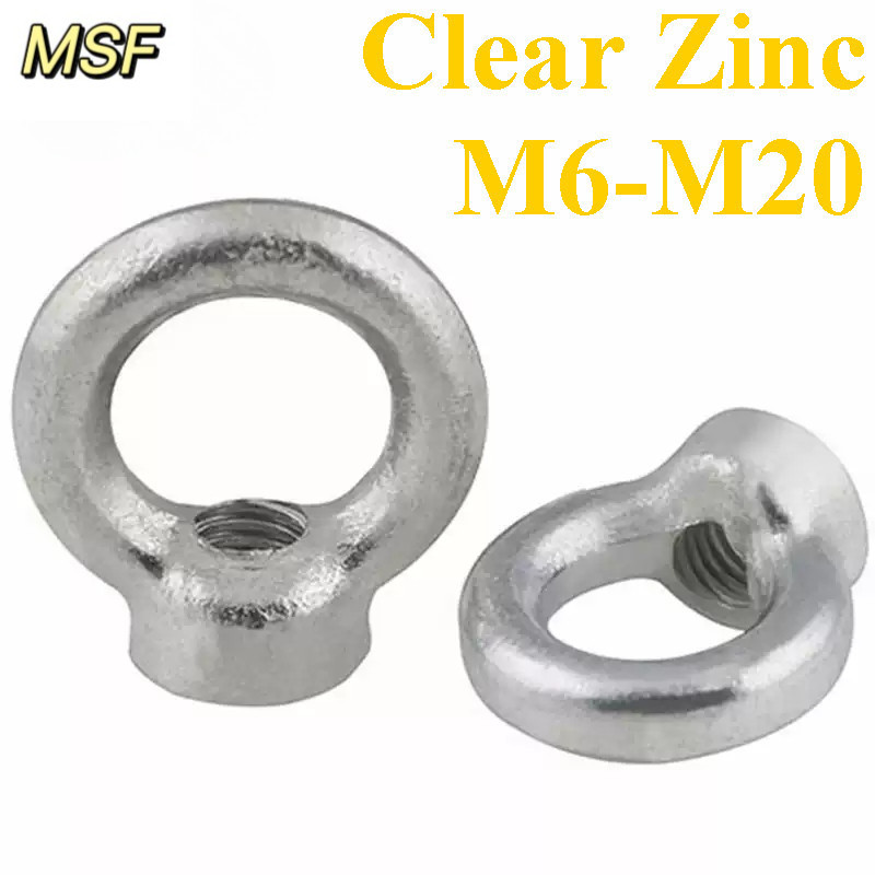 Eyebolt Clear Zinc M6-M20 Heavy Duty Lifting Eye Nut with Threaded Hole ...