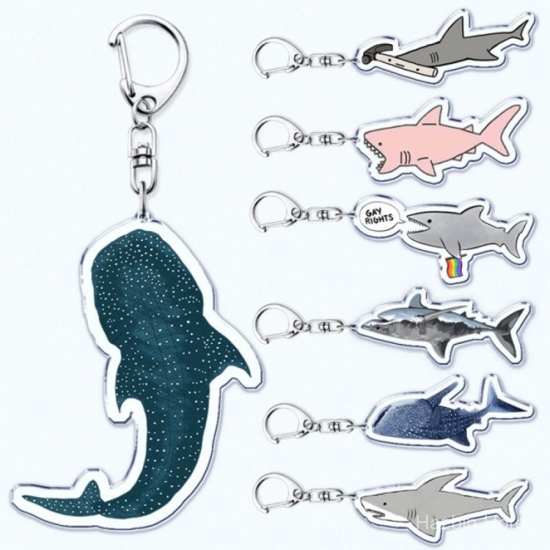 Cute Ocean Sea Blue Shark Keychains for Accessories Bag Beach Animal ...