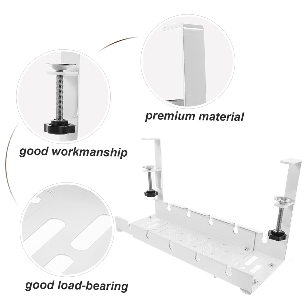 Expandable Under Desk Cable Management Tray Heavy Duty Cord Organizer ...