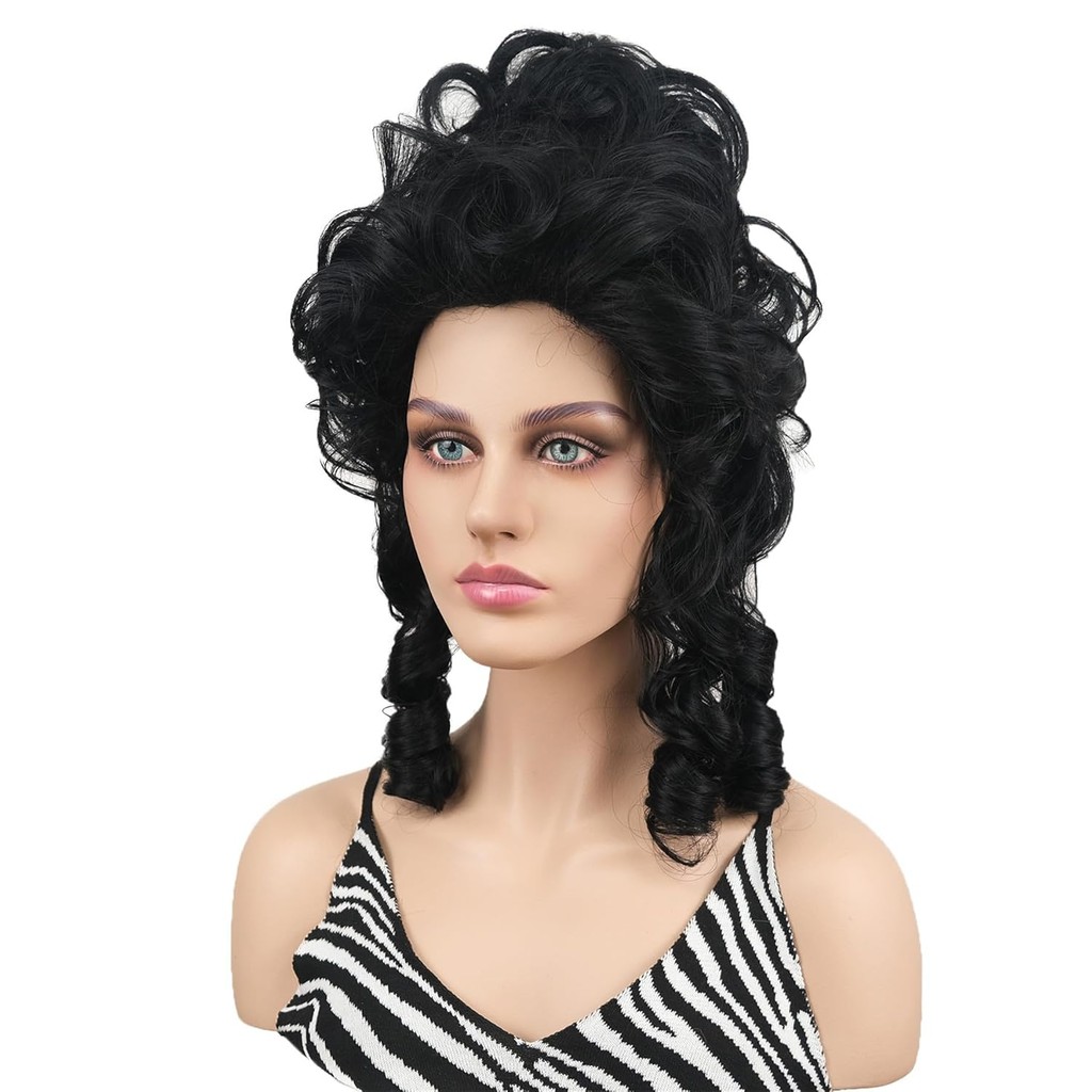 Wiginway Black Curly Wigs Beehive Wig Women Vintage Queen Halloween ...