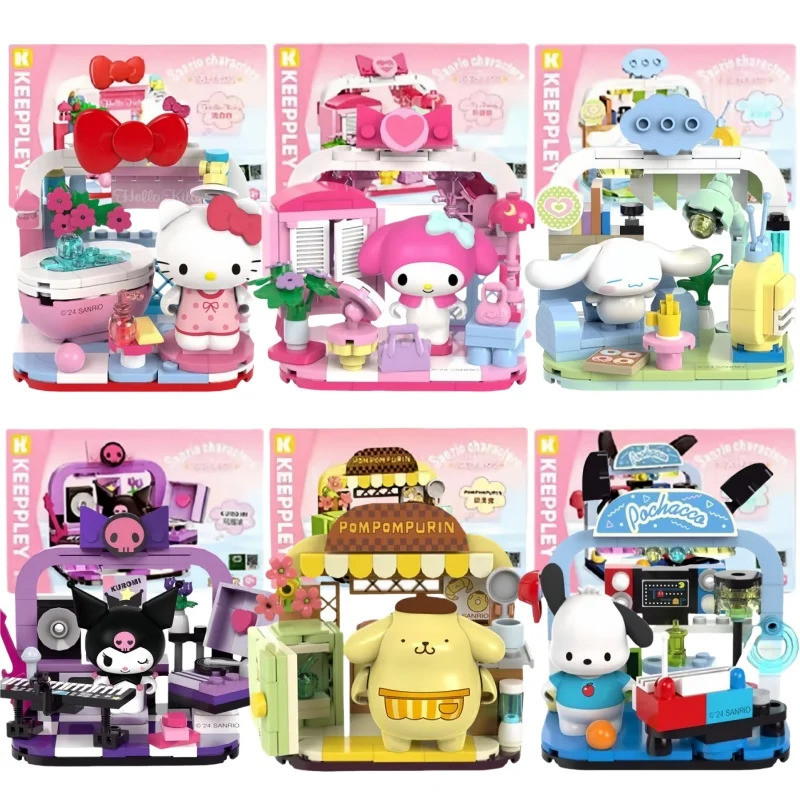 Sanrio DIY Assembly Model Building Block Toys Hello Kitty Kuromi My ...