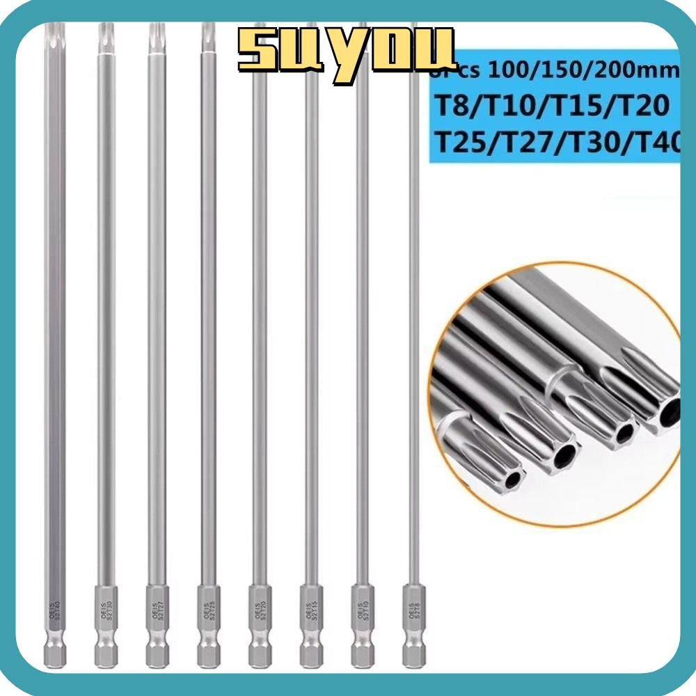SUYO 8PCS Torx Screwdriver Bit Set, 1/4 Inch 100mm 150mm 200mm Hex Head ...