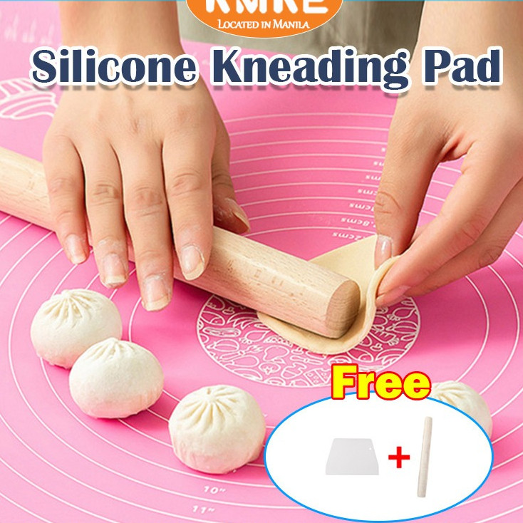 FREE Rolling pin Non-Stick Silicone Baking Mat Reusable Pad Thicken ...