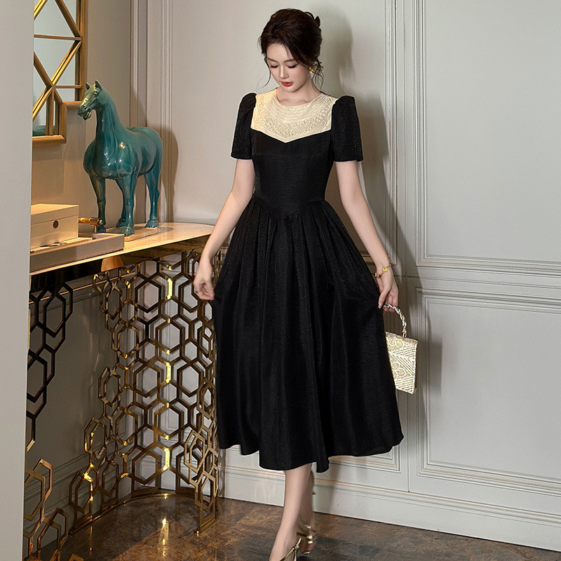 20259 summer female temperament beaded big pendulum dress 80270 ...