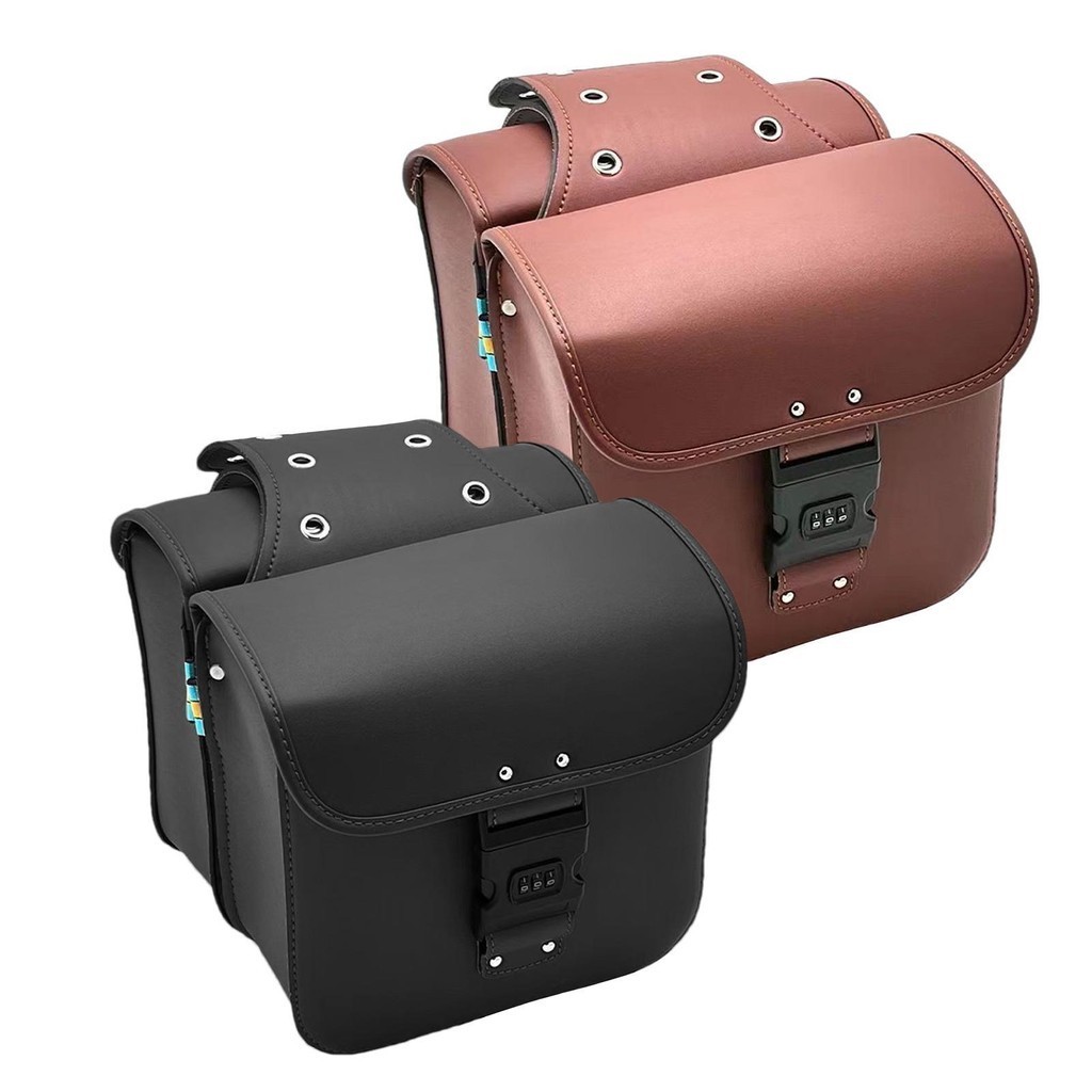 Motorcycle Saddle bag PU Leather Tool Bag Universal Motorcycle Side Box ...