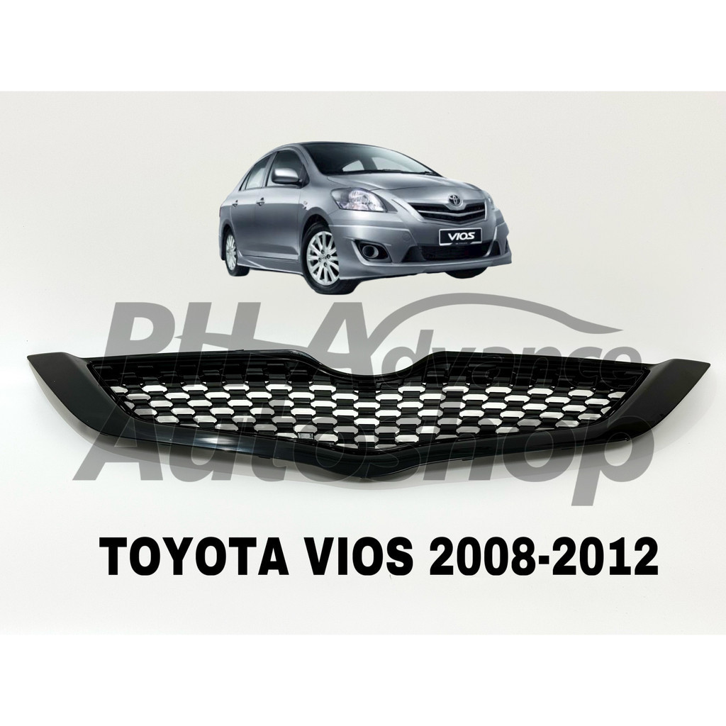 Glossy Bumper Hood Toyota Vios Grill 2008-2012 Gen2 (Batman) FRONT | Shopee Philippines