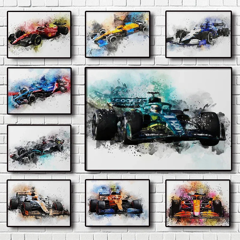 World Famous Racing Car 2023 Season F1 Formula 1 Series Watercolour Art ...