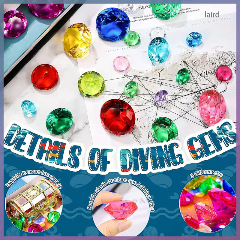 60pcs Diving Gems Toys Acrylic Fake Pool Gems Summer Underwater ...