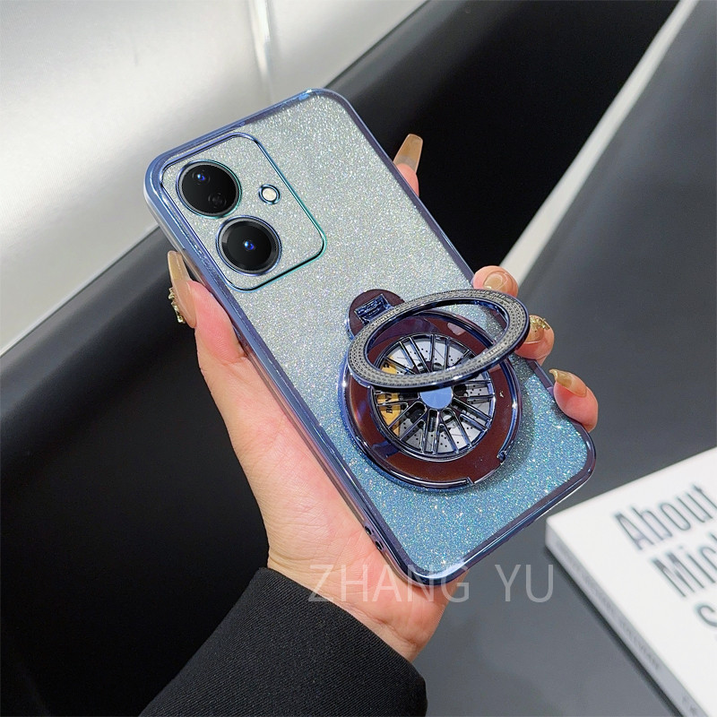 Casing OPPO A79 5G phone case electroplated 3D turntable bracket soft ...