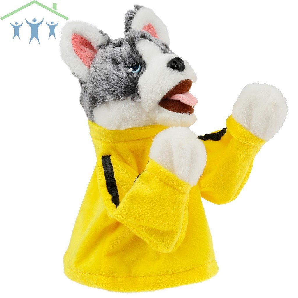 Dog Hand Puppet Kung Fu Animal Toy Husky Gloves Doll Interactive Husky ...