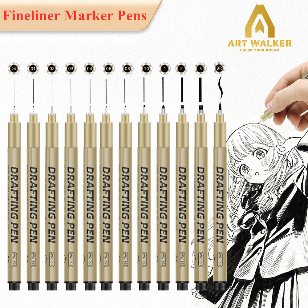 6/9/12 Pack Japanese Manga Black Fineliner Marker Pens Sakura Pigma ...