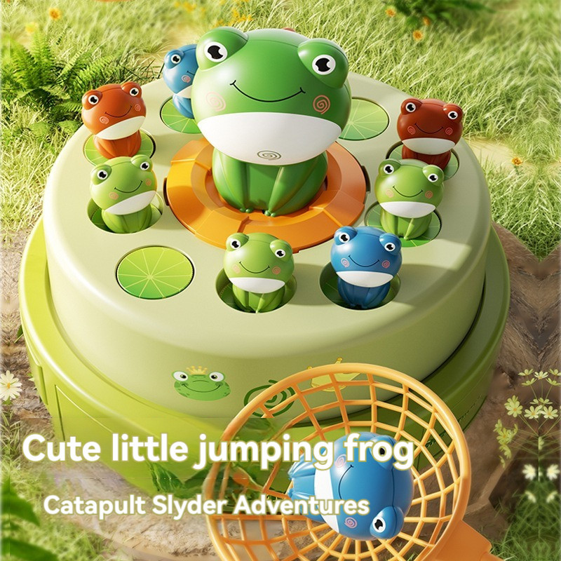 New children's frog grab catapult frog turntable Children's electric ...