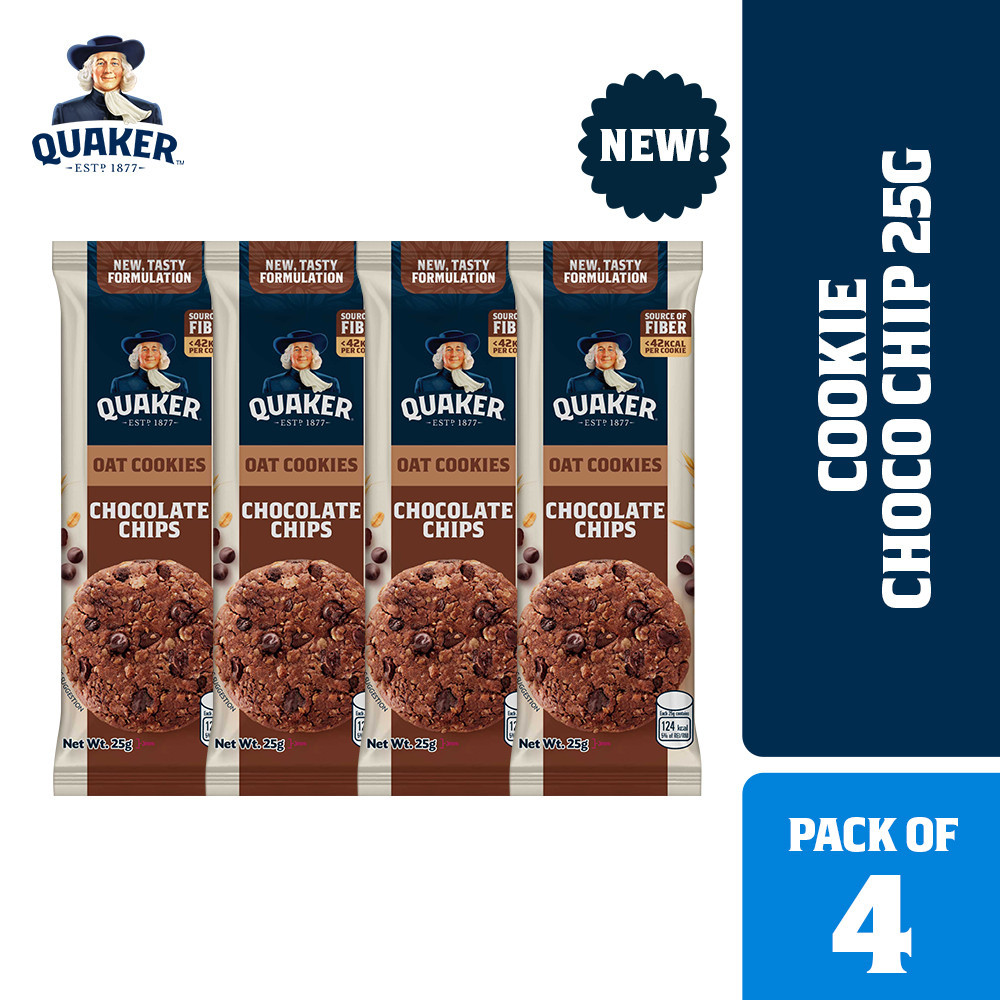 Quaker Oat Cookies Chocolate Chips 25g - Bundle of 4 | Shopee Philippines