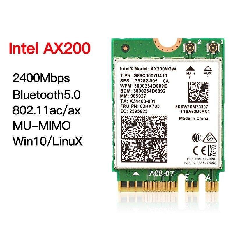 AX200 Dual Band Wireless AX200NGW 2.4Gbps 802.11ax Wireless Intel Wi-Fi ...
