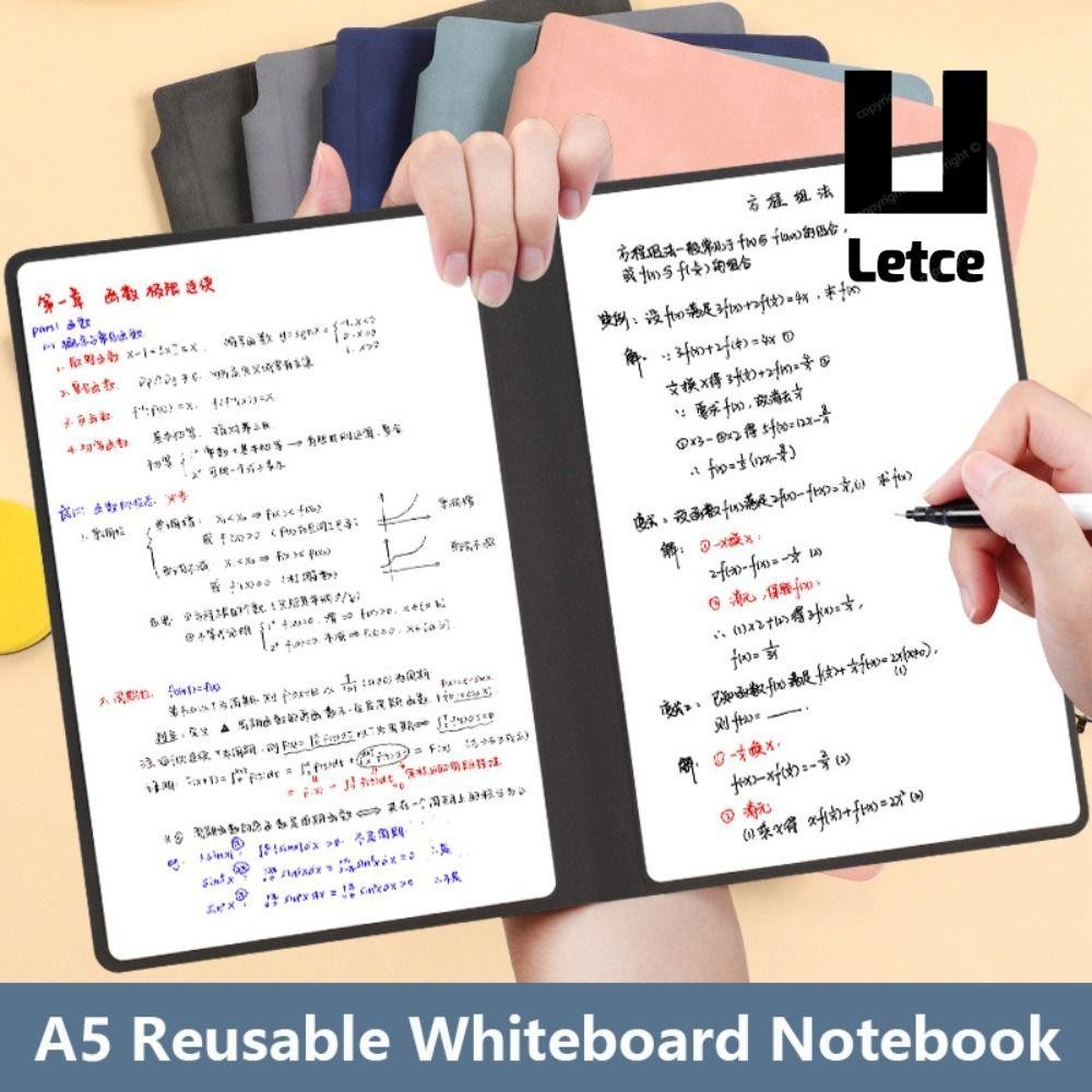 LETCE A5 Whiteboard Notebook, Leather With Whiteboard Pen Erasable ...