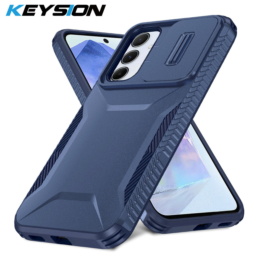 KEYSION Shockproof Armor Case for Samsung A55 5G A35 A25 Slide Push ...