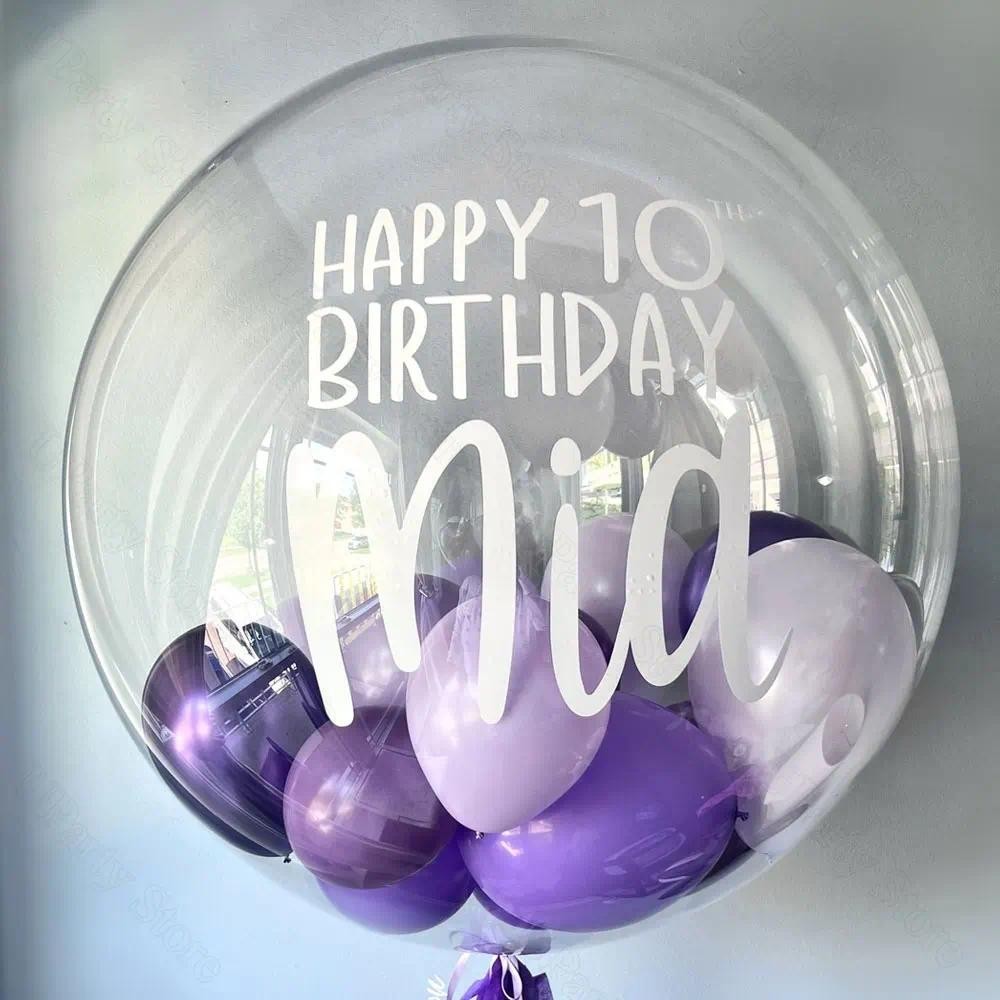 36Inch Custom Birthday Balloons Metal Gold Personalized Vinyl Stickers ...