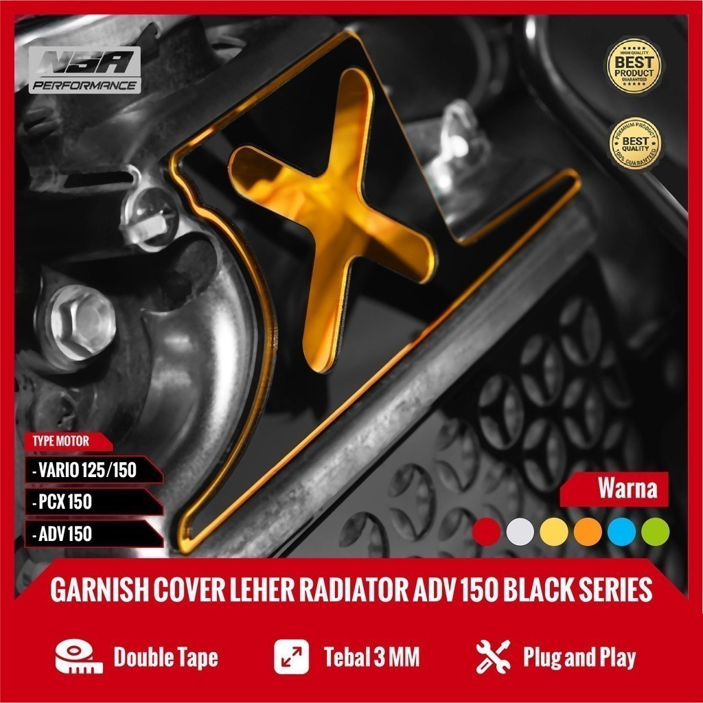 Nsa GARNISH NECK COVER RADIATOR HONDA 125/150 Black Series (VARIO PCX ...