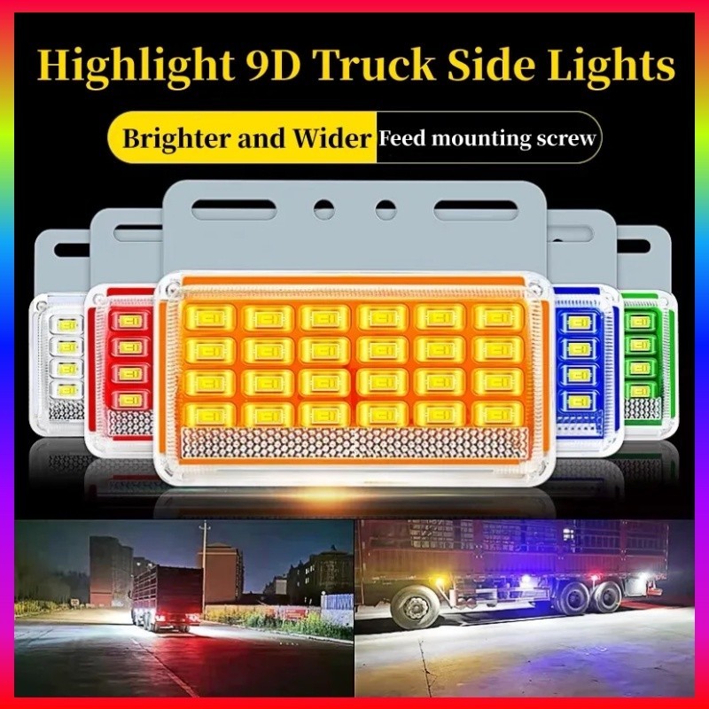 24V LED 42 lights 6D Truck Bus Boat Rv Side Marker Light clearance Lamp ...