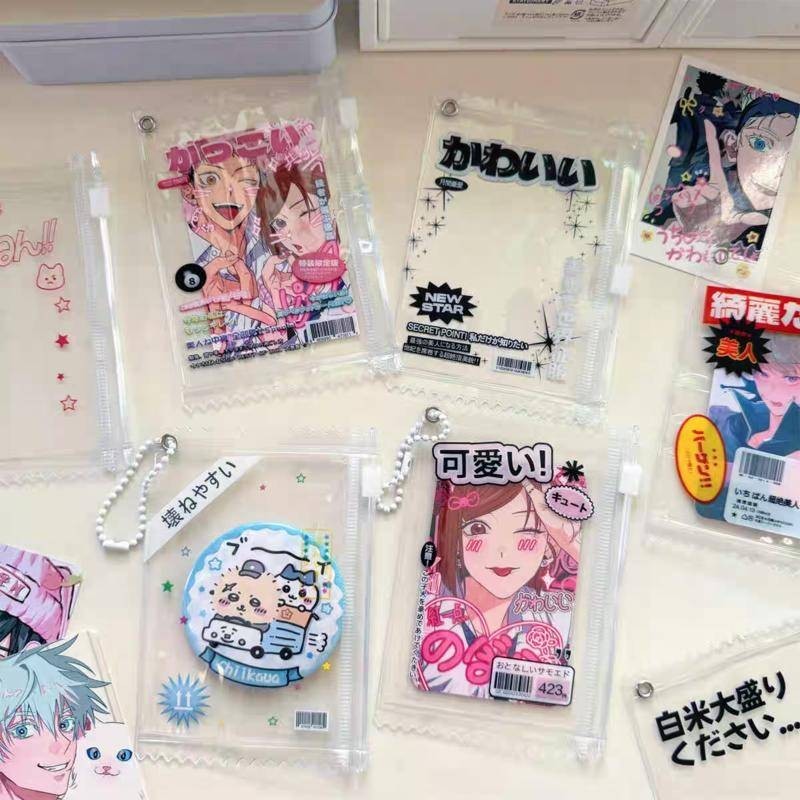 3Pcs/Set Keychain Card Holder Ita Bag Cartoon PVC Transparent ...