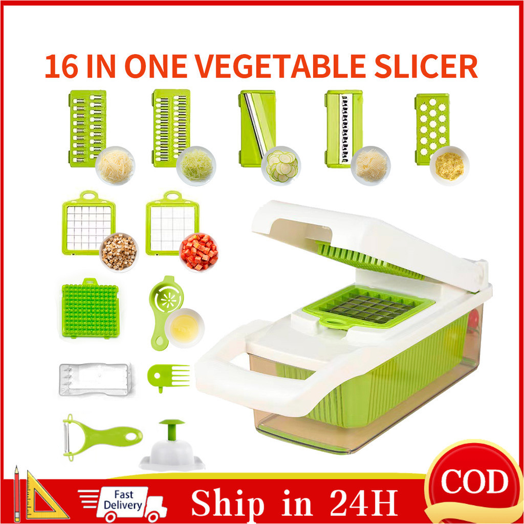 16 in 1 Vegetables Grater Portable Slicer Set Kitchen Multi-use Peeler ...