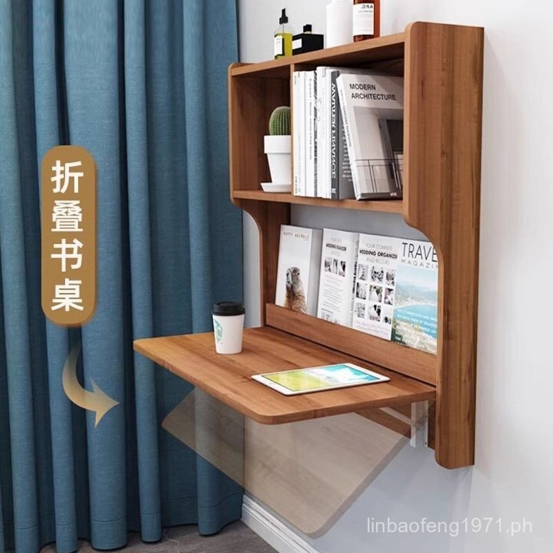 Folding Table Wooden Hanging Wall-Mounted Wall Study Table Simple Small ...