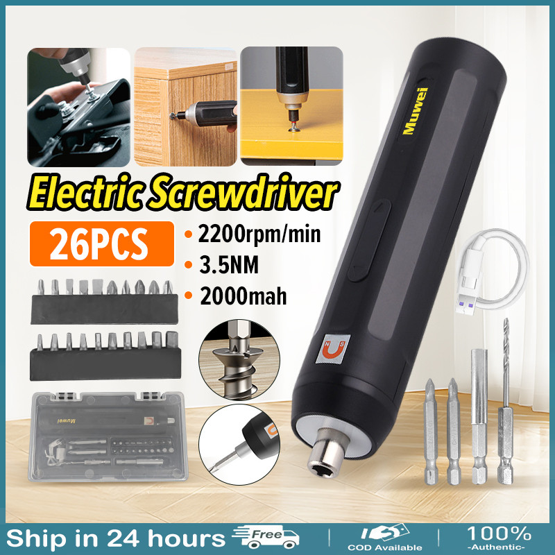 Cordless Screwdriver Handheld Electric Drill Hammer Drill Mini Electric ...
