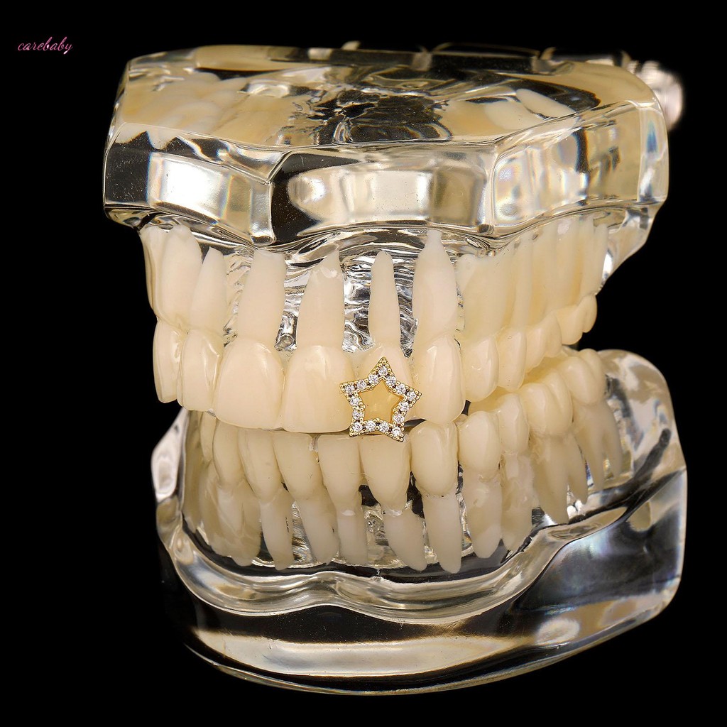 Individual Rapper Teeth Grills Shiny Rhinestones Tooth Grillz Cap Body ...